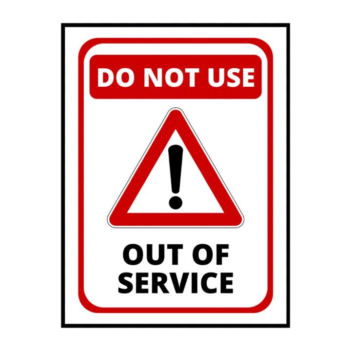 Do Not Use - Out Of The service Sign Board - 15cm x 21cm | Daraz.lk