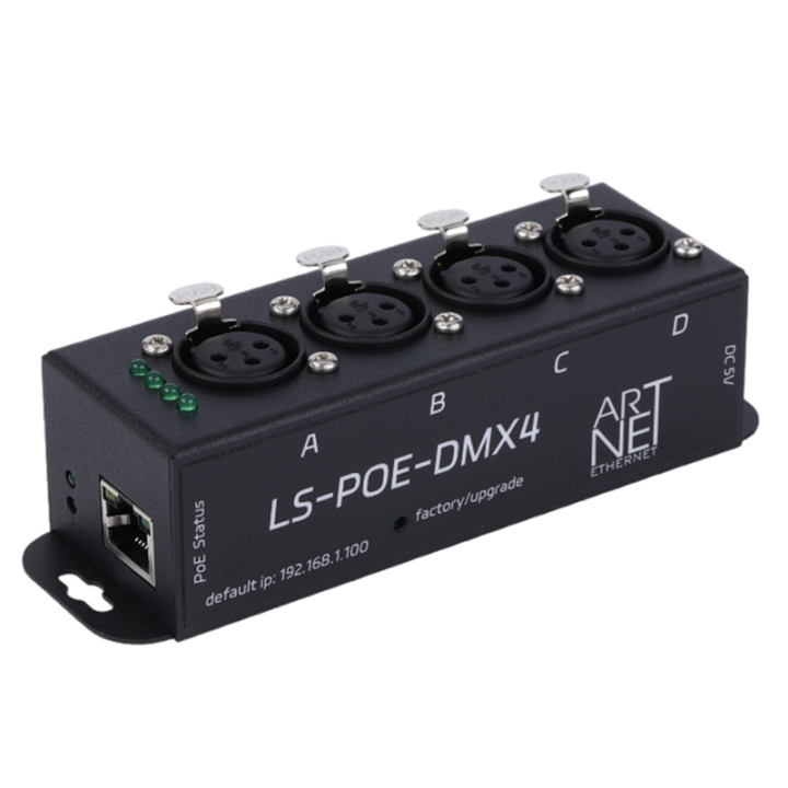 Mini POE Ethernet ArtNet DMX512 Controller 4 Universe 2048 Lighting ...