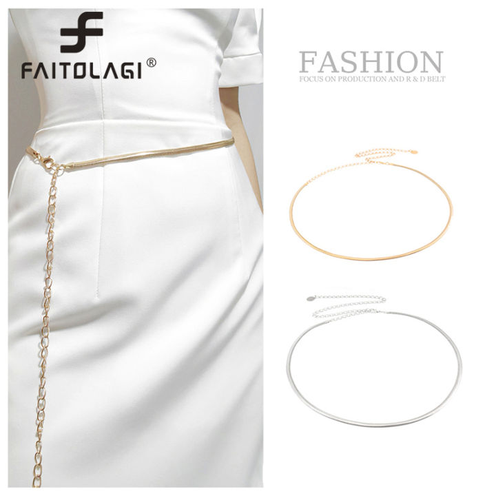 Summer Women Thin Snake Bone Waist Belly Chains Fashion Gold Silver ...