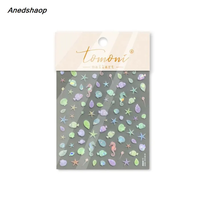 Anedshaop Jelly Nail Art Stickers, Relief Nails Decorations, Dolphin ...