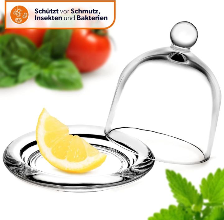 Lemon Container with Glass Lid with Plate, Lemon Tomato Storage ...