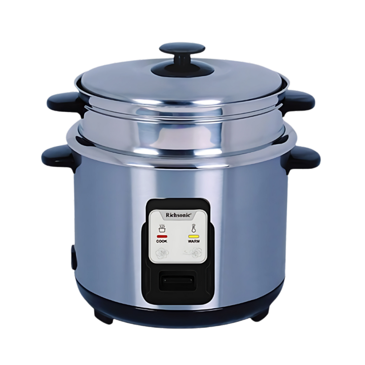 Fully Stainless Steel Silver Rice Cooker With Steamer 1.8 Liters ...
