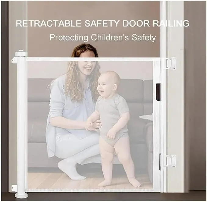 Retractable Stair Kids Gate Stair Fence Gate Retractable Child Safety ...