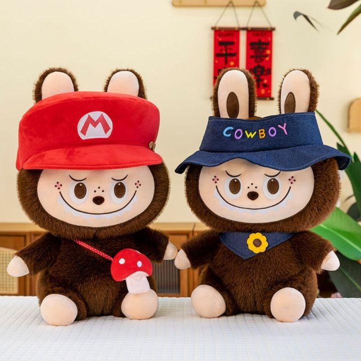 Labubu Doll Toy Scarf Gloves Labubu Plush Stuffed Doll Bowknot Cowboy ...