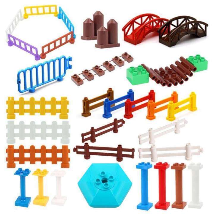 Big Size Building Blocks House Structure Parts Pillar Fence Bridge ...