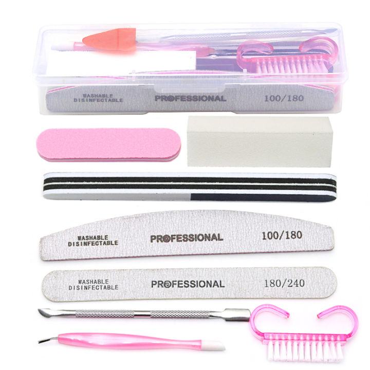 8Pcs/Box Primary Nail Files And Buffer Set Professional Accessories ...