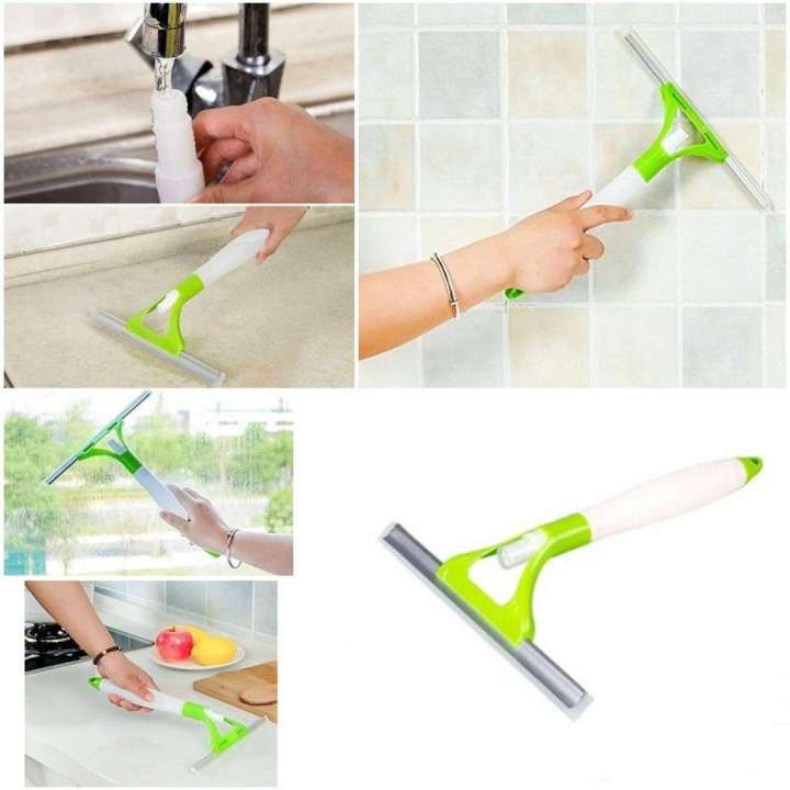 2 in 1 Window Cleaner Glass Wiper with Inbuilt Spray Bottle in Handle ...