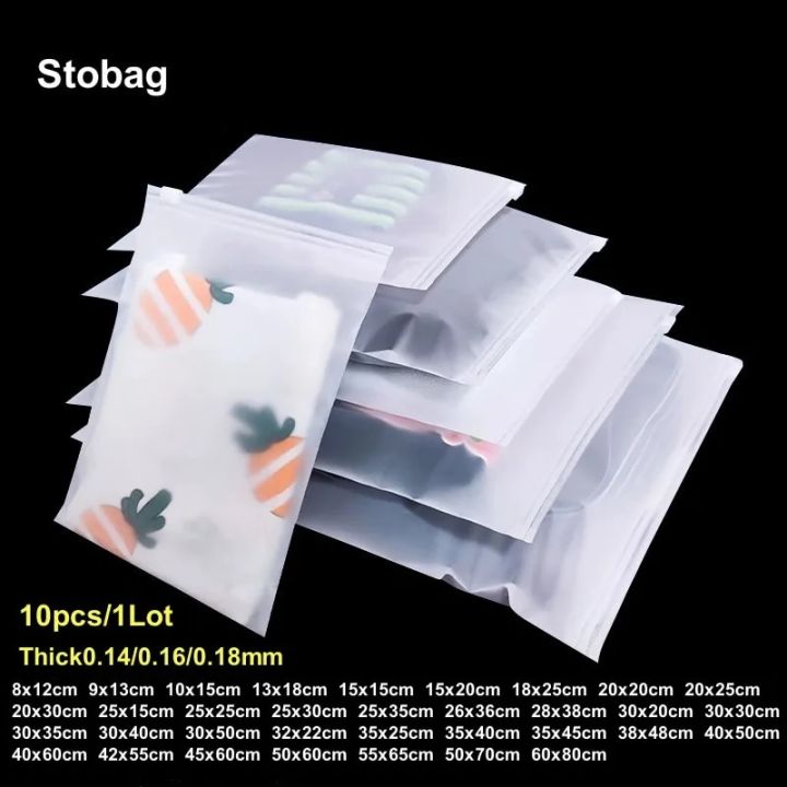 zip lock bags StoBag 10pcs Frosted Matte Zipper Bags Clothes Packaging ...