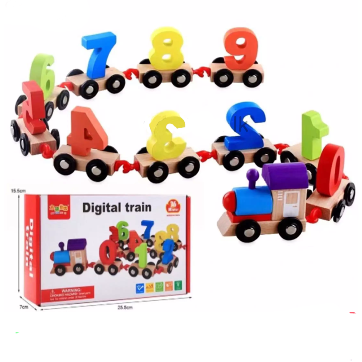 Baby Montessori Toys Wood Numbers Train Figure Model Pattern(null ...