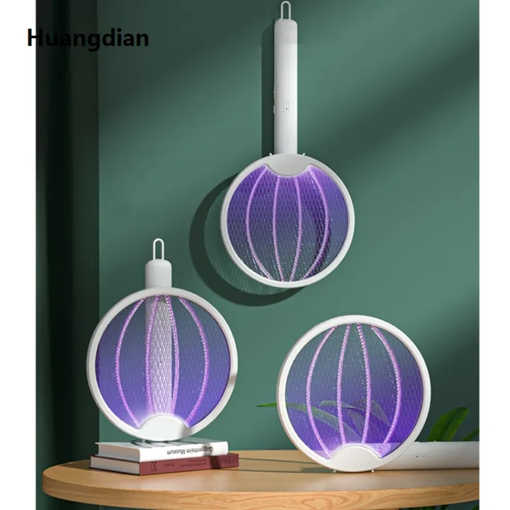 Huangdian Folding Electric Mosquito Swatter Multi-Function USB ...