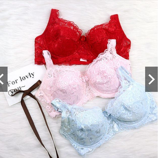 Deep V Non-Padded Lace Sheer Bra Underwire 3/4 Cup Bra | Daraz.lk