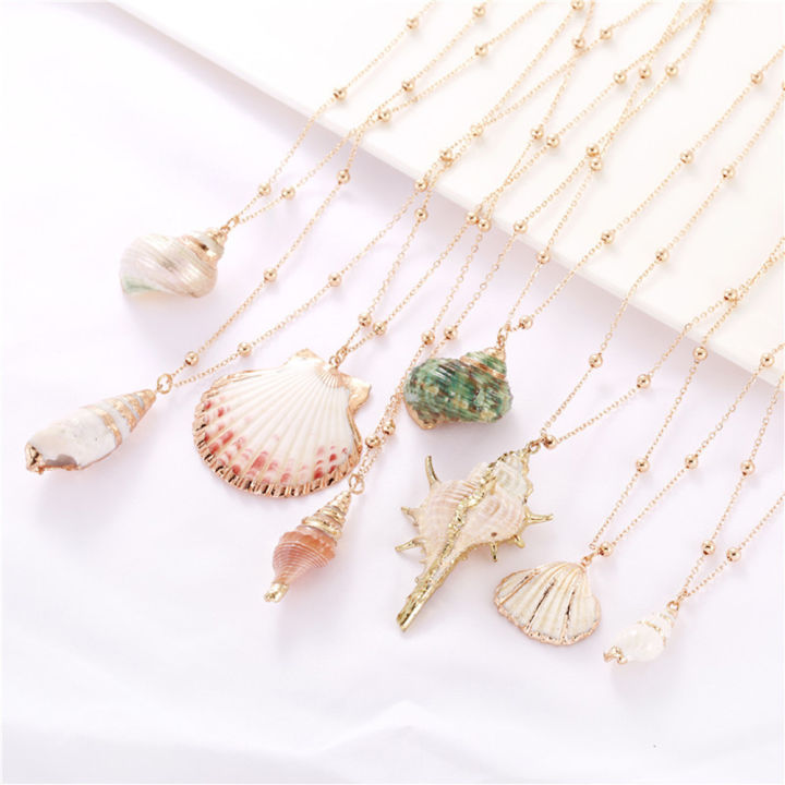 Gift Beach Party Handicraft Women Choker Boho Conch Shell Necklace ...