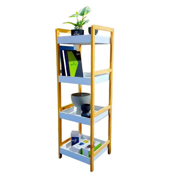 Storage Rack / Wooden Racks / Square Shape Shelf / 4 Layer Shelf ...
