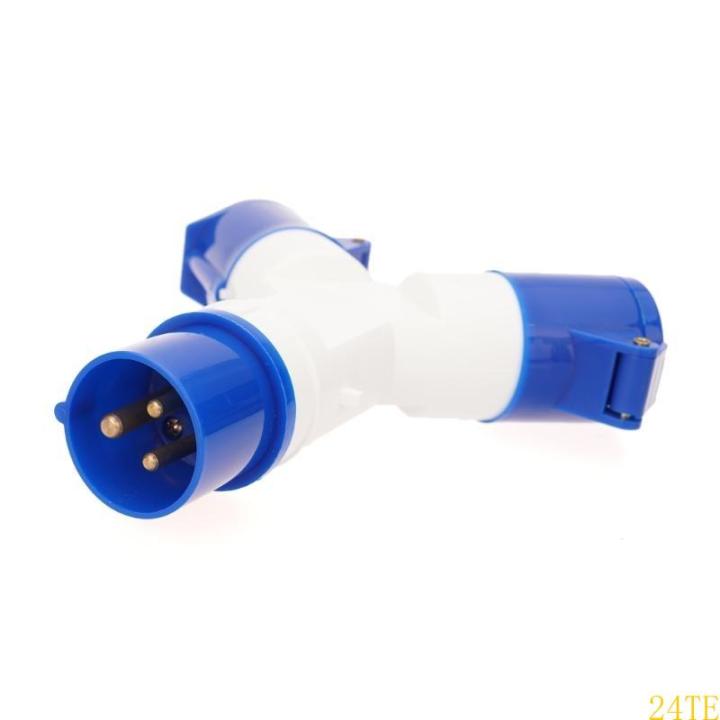24TE 2 Way 16A 220V Plug Socket Splitters 2 Way 3 Pin Industrial Plug ...