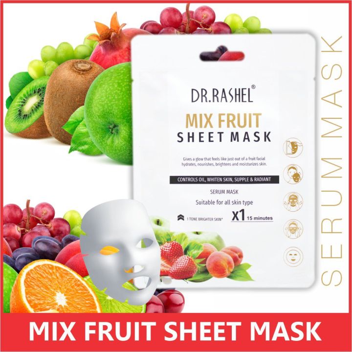 Natural Herbal DR RASHEL Mix Fruit Sheet Mask with Serum WHITENING mfsm ...
