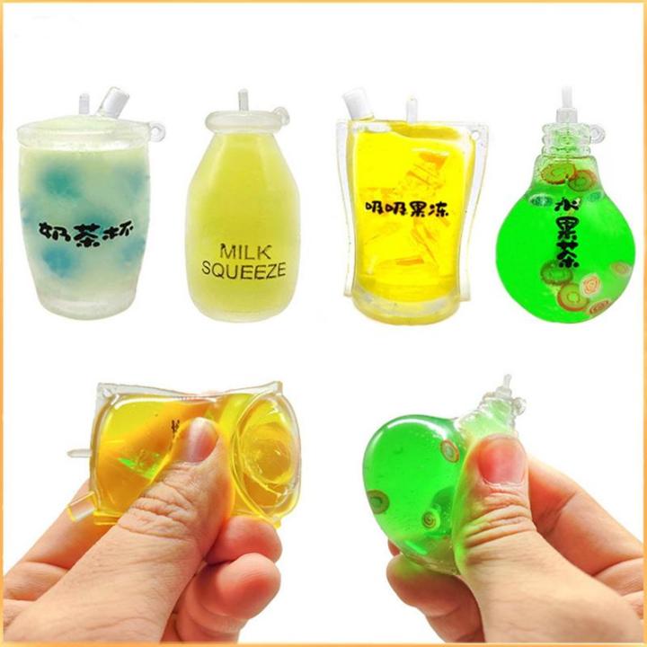 【YIYANGMAOYI111】Mini Milk Cup Anti Stress Fidget Toys Children Soft ...