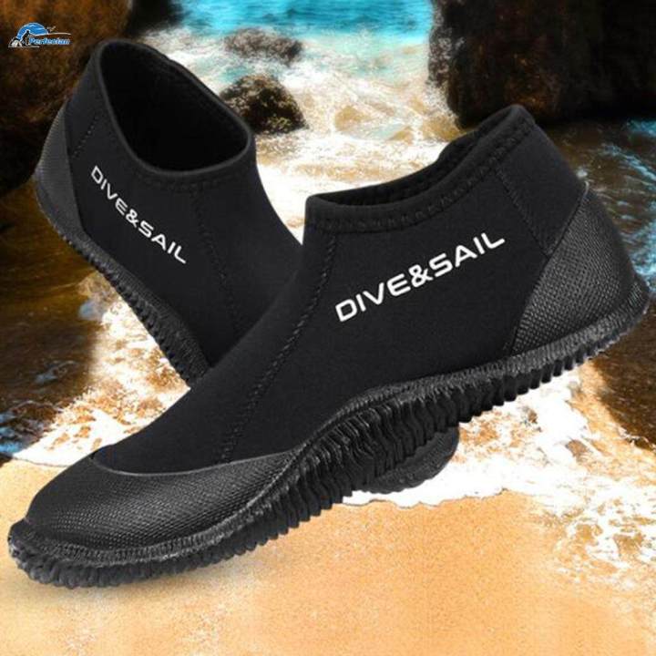 Neoprene 3mm Dive Boots with Anti-Slip Rubber Sole Booties for Water ...