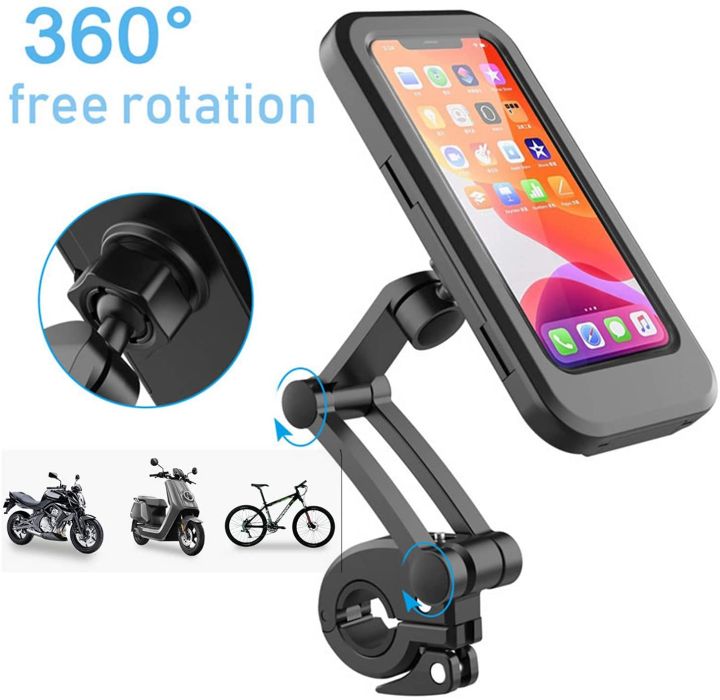 Bick Phone Mount Waterproof Cell Phone Holder 360 Rotation Motorcycle ...