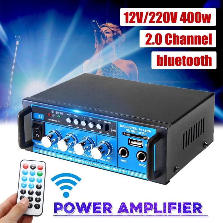 400W bluetooth HiFi Power Amplifier Pro Audio Stereo Home Karaoke AMP ...