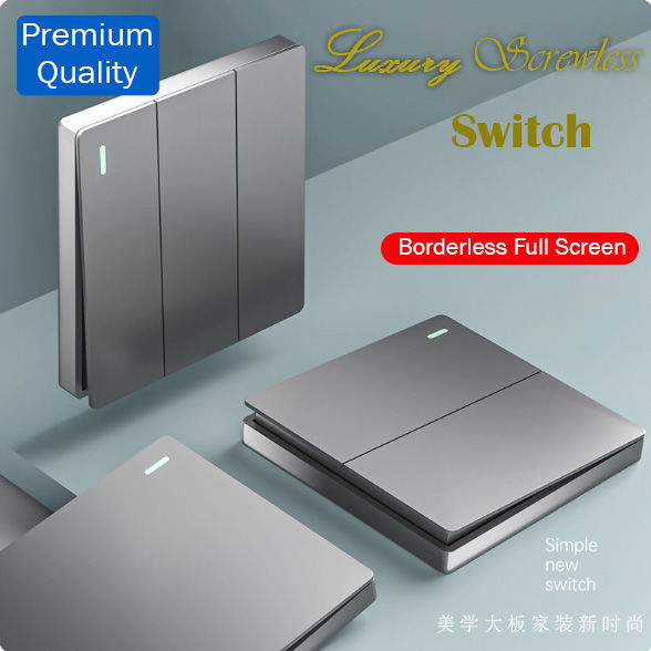 Premium Wall Switches Durable Wall Light Switch 1Way Button 1/2/3/4 ...