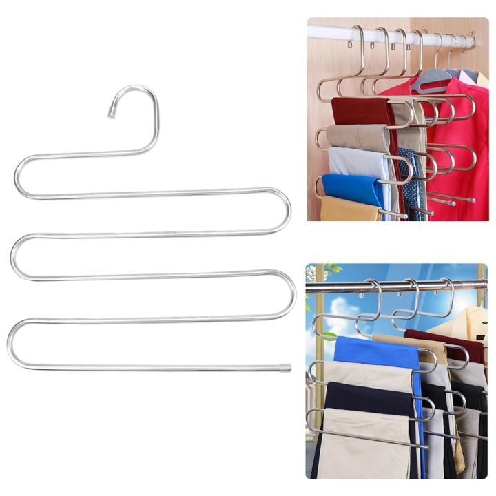 Multi-Purpose Pants Hangers Rack Stainless Steel Magic for Hanging ...