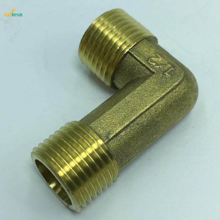 Lengthen Elbow 1/2" Double Male Thread Brass Adapter Connector Pipe ...
