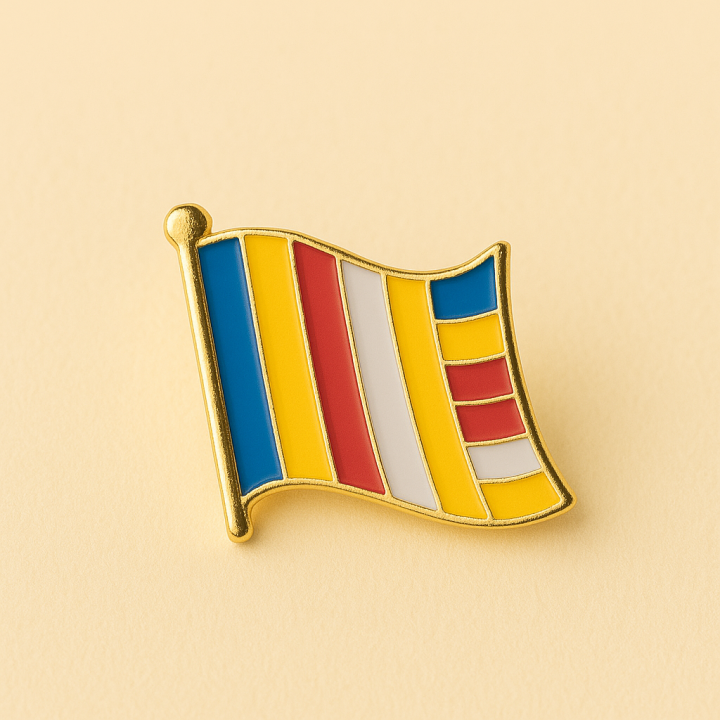 Buddhist Flag Lapel Pin Brooch for Men and Women for any Occation ...