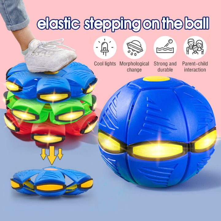 Magic Flying Saucer Ball UFO Flat Throw Disc Ball with LED Light Toy ...