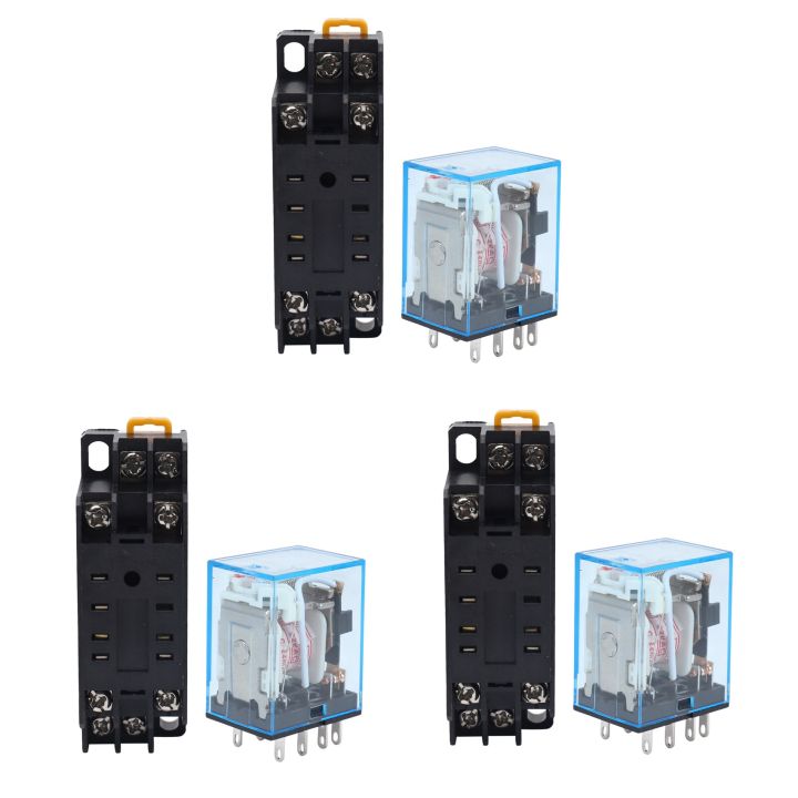 3X 220/240V AC Coil DPDT Power Relay MY2NJ 8 Pin w Socket Base | Daraz.lk