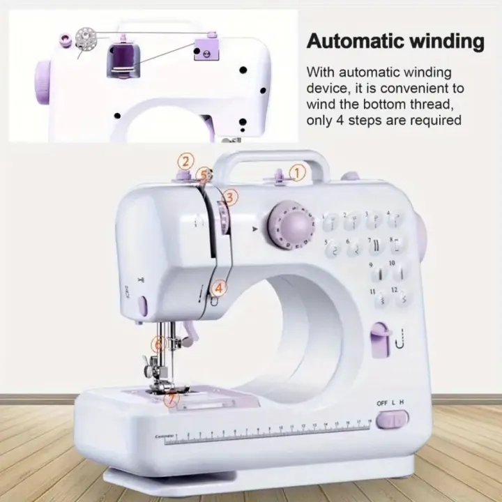 US/EU Automatic Electric Sewing Machine Multifunction Mini Overlock ...