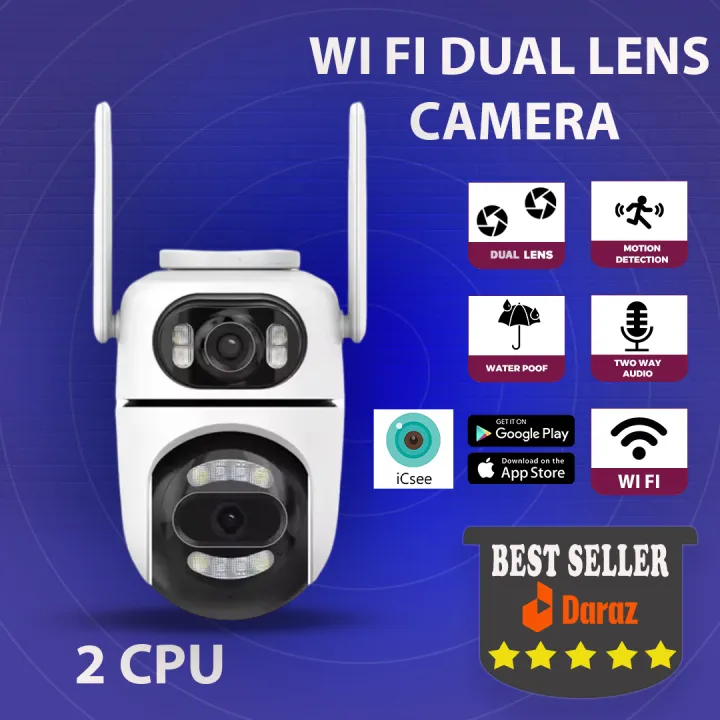 iCSee ITECH 4K 8MP WiFi PTZ IP Camera Dual Lens Dual Screen 2K 4MP ...