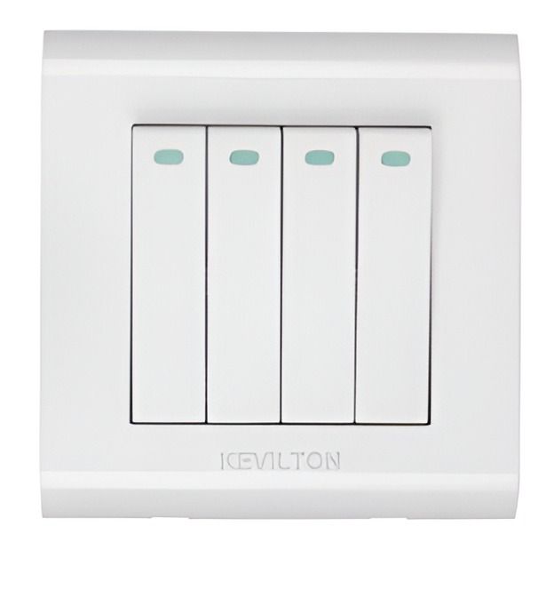 kevilton Modular White 4Gang 1way Switch Life Time Warranty | Daraz.lk