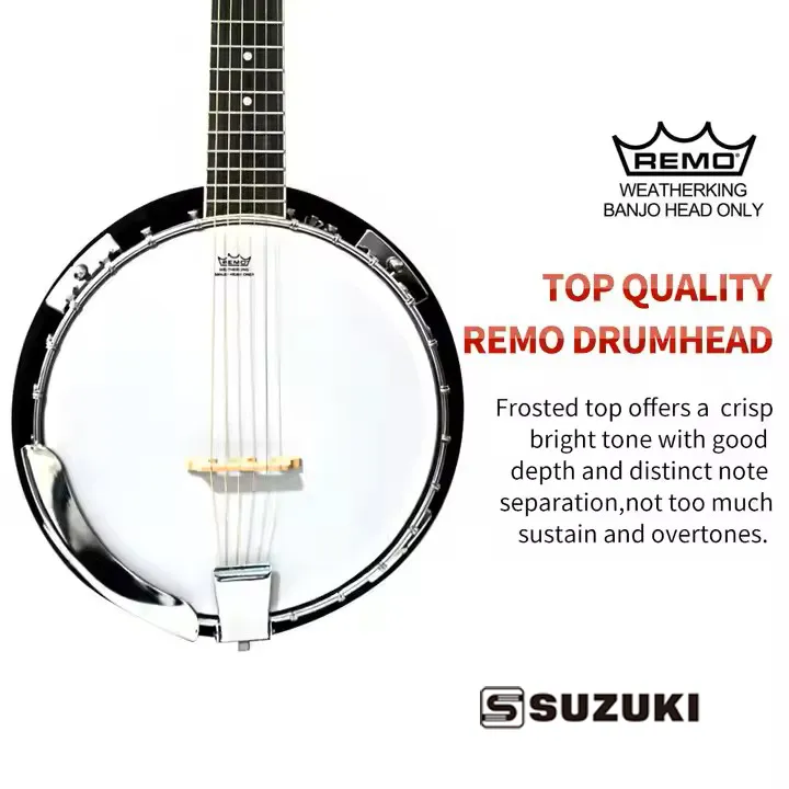 Suzuki Top Grade Exquisite Professional 6 String Wood Banjo Guitar ...