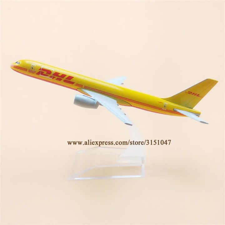 16cm Yellow DHL Boeing 757 B757 Airlines Plane Model Alloy Metal ...