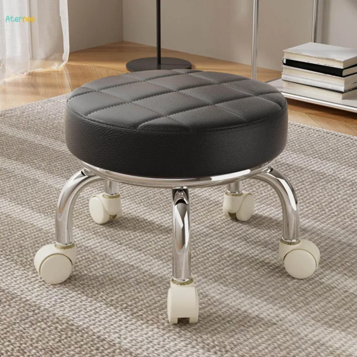 Low Roller Seat Stool Round Pedicure Stool for Garage Barber Shop ...
