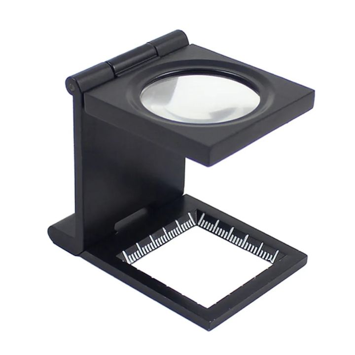 magnifying glass 10X 28mm Mini Zinc Alloy Folding Magnifier with Scale ...