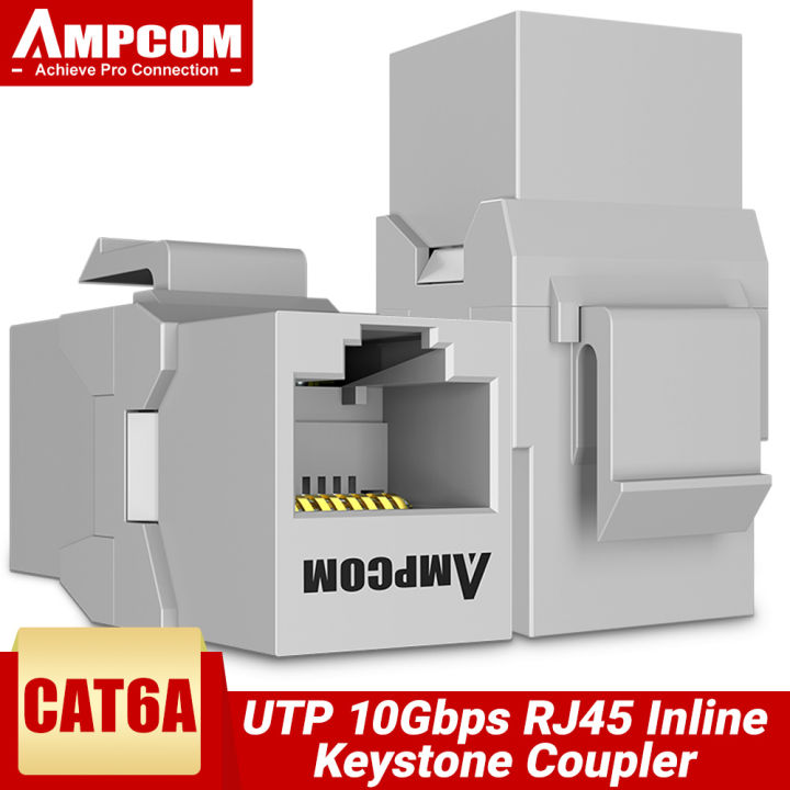 AMPCOM Keystone Coupler Jack ,CAT6 /CAT6A RJ45 Inline Coupler Keystone ...