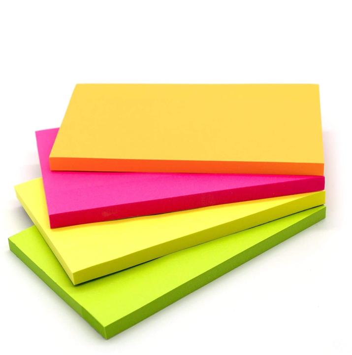 Multicolor Sticky Notes, Bright Colors Self-Stick Memo Pad Paper Size ...