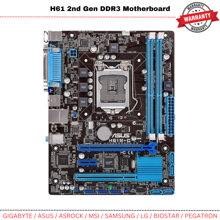 H61 2nd Gen Motherboard | i3 i5 i7 2nd Gen Main Board | Daraz.lk