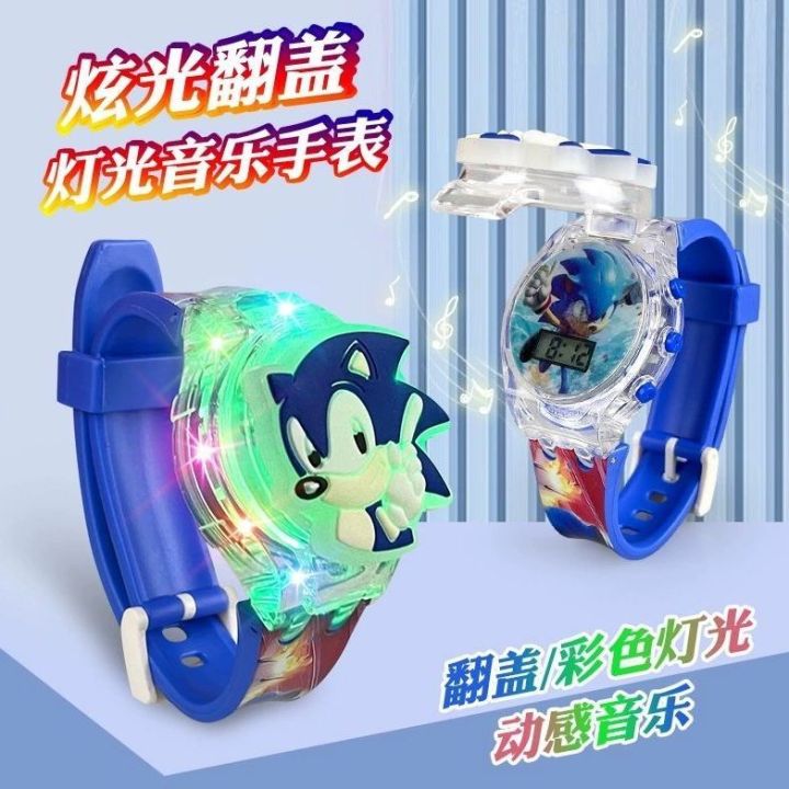 Sonic Cartoon Children's Watch Music Luminous Electronic Watch Flashing ...