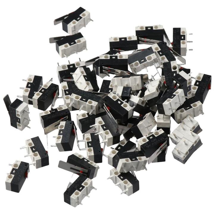 50Pcs Lever Arm AC 1A 125V Micro Limit Switch 3 Pin 1NC+1NO Micro ...