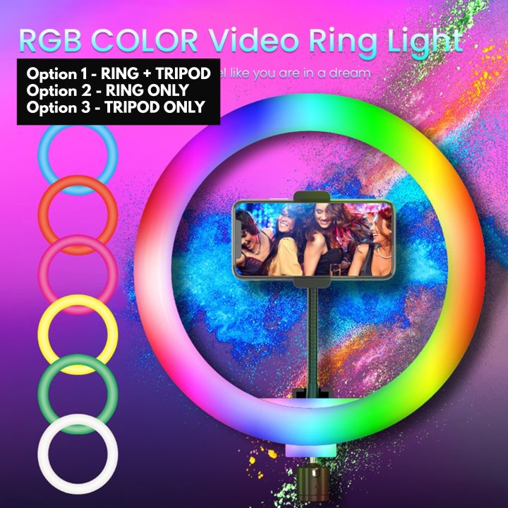 10 Inch Beauty RGB Ring Light for Smartphones - Multicolor With 21 ...