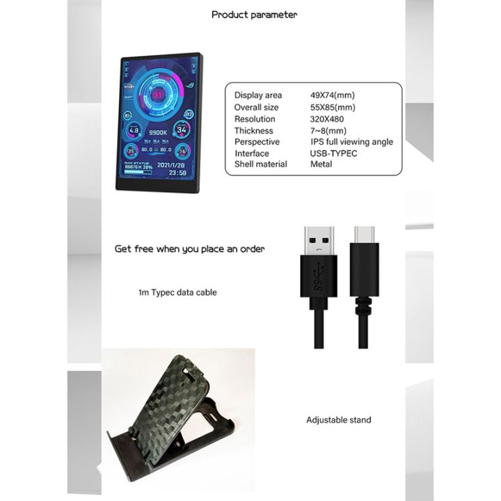 3.5 Inch IPS USB Mini Screen AIDA64 PC CPU RAM HDD Data Monitor | Daraz.lk