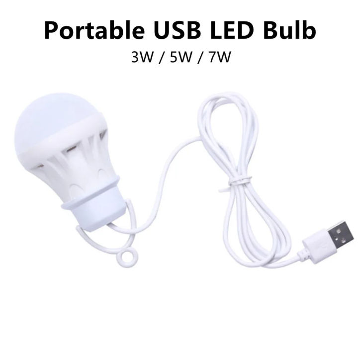 【HOT】 USB LED Bulb 3W Portable LED Lamp 5W Book Lights 7W Outdoor Camping Light Indoor Reading ...