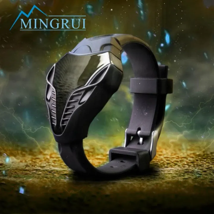 LED Digital Boy Mens Watches Silicone Band Cobra Iron Triangle Dial ...