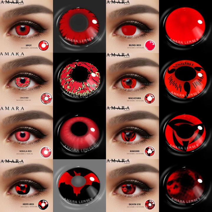 【Hot】 2Pcs Halloween Contact Lenses For Eyes Anime Kakashi Pupils Red ...