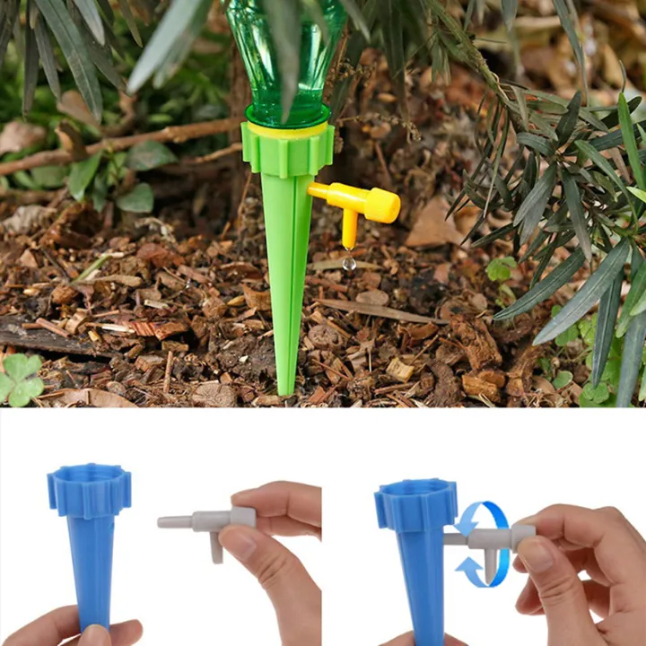12Pcs Plant Waterer Self Watering Device Adjustable Water Flow Drip ...
