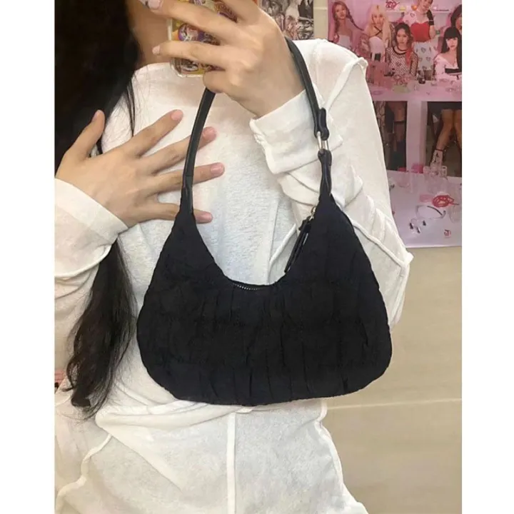 New Girl Dumpling Sweet Cool Bag Shoulder Cream Cloud Puff Underarm Bag ...