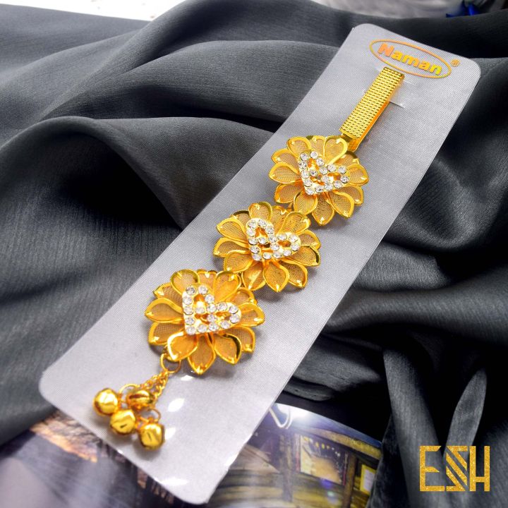 Heart Stones Gold Color Flower Design Hawadi Nalal Thali cute girls and ...