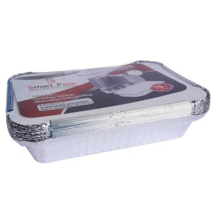 Smart Pack Aluminium Foil Containers with Lid 900ml (10 pcs) | Daraz.lk